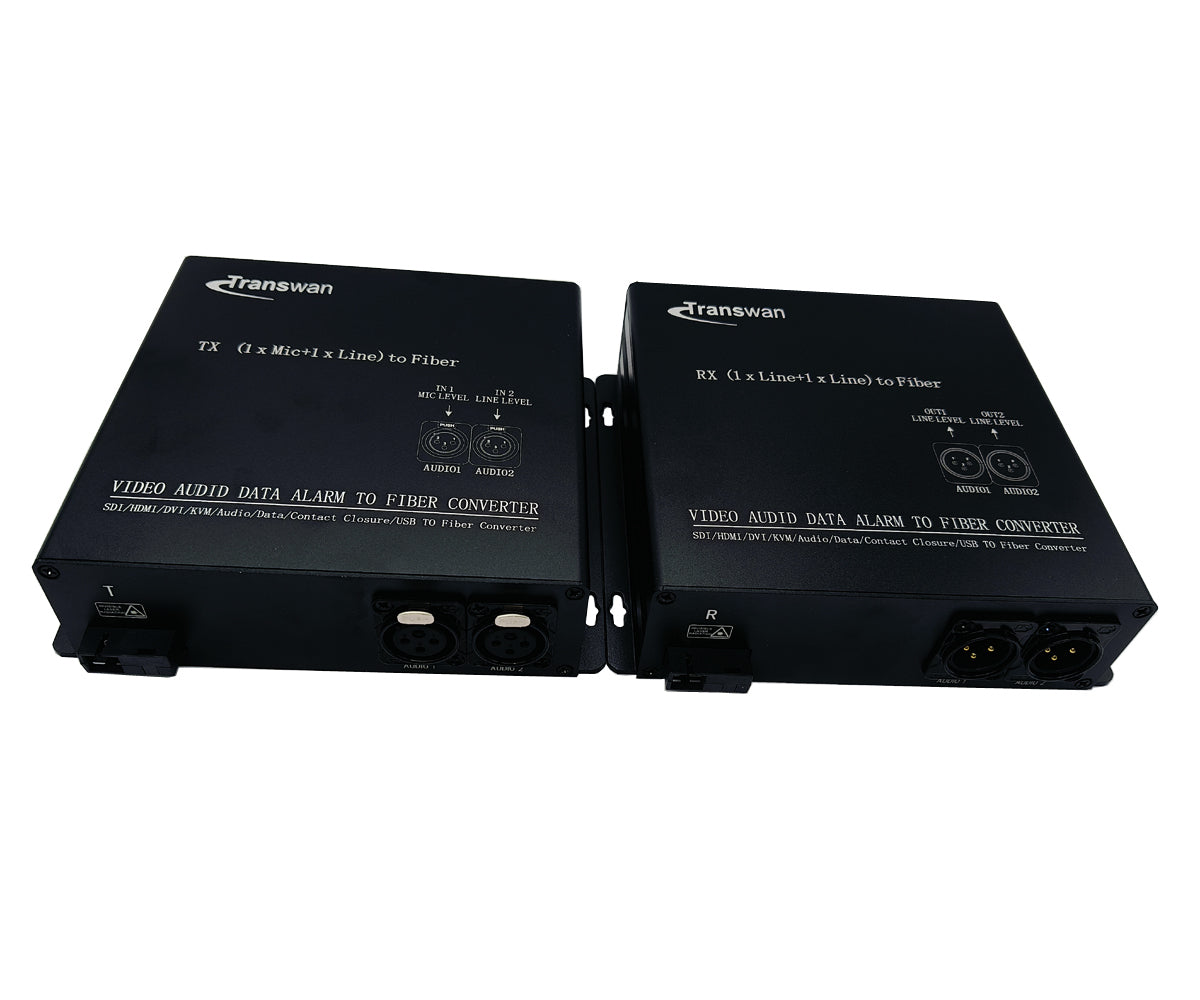 Mic Level And Line Level Input Balanced Audio Over Optic Fiber Extende