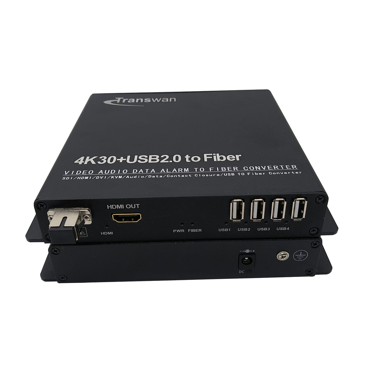 4K HDMI Over 1 Fiber Optic System with 4 Ports USB 2.0 hub to 5 ...