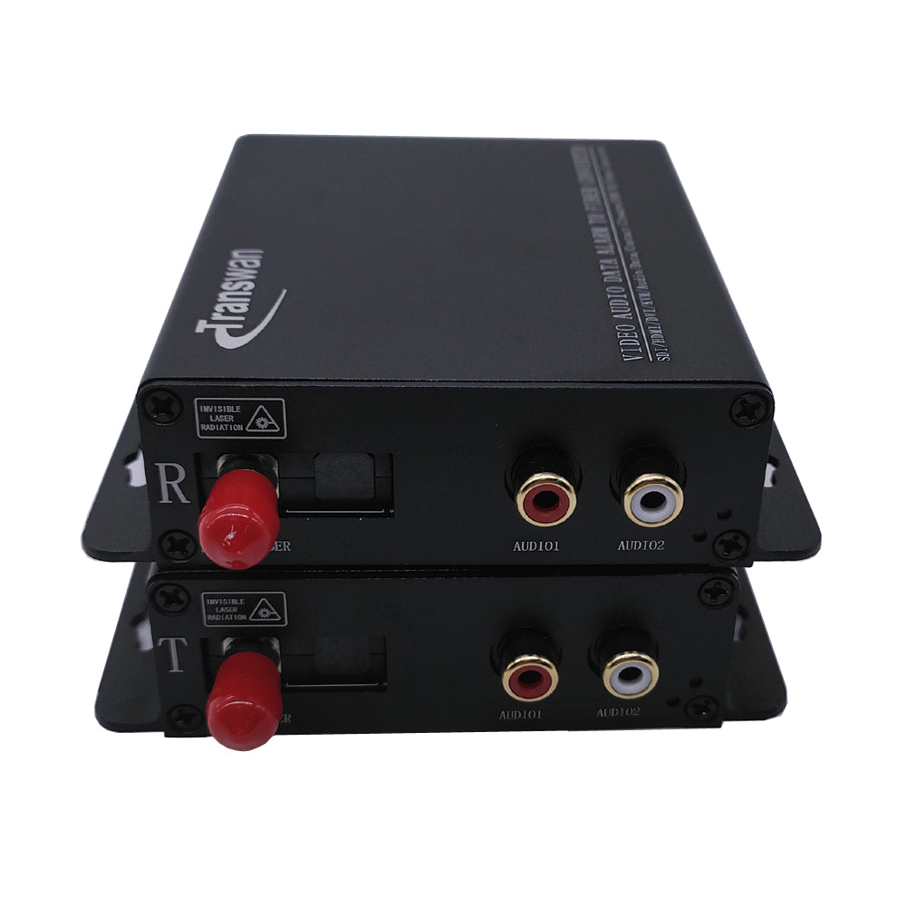 2 Ch RCA Audio over Fiber Extender RCA stereo Audio to Fiber Optic ...